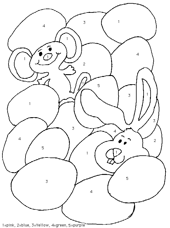 Easter Color By Number Who Is Hiding In The Eggs 